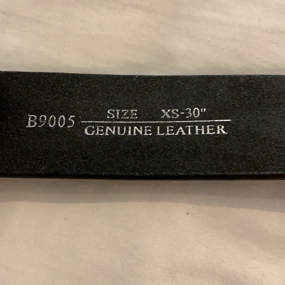 Beautiful Genuine Black Leather Peace Sign Belt - Gem